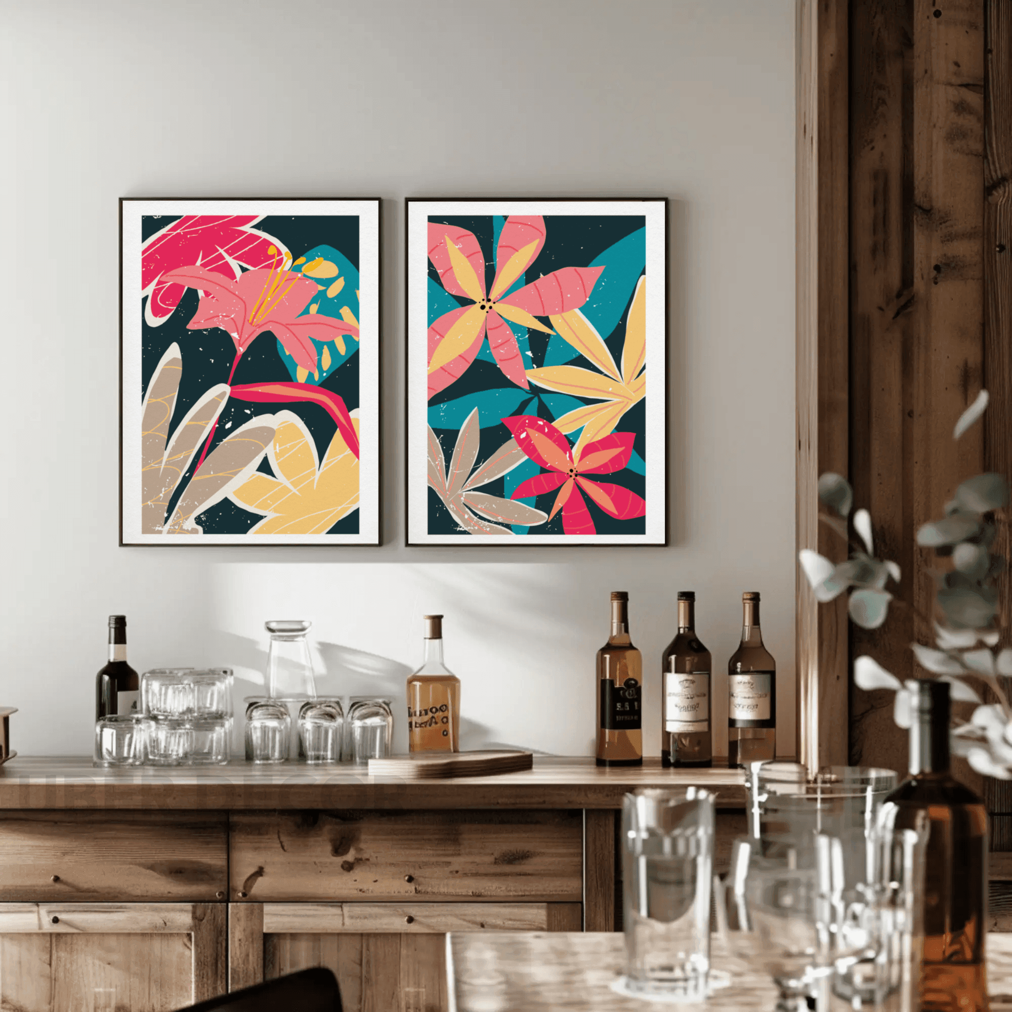Radiant Flower Burst Wall Art- Set of 2 – Uber Decor