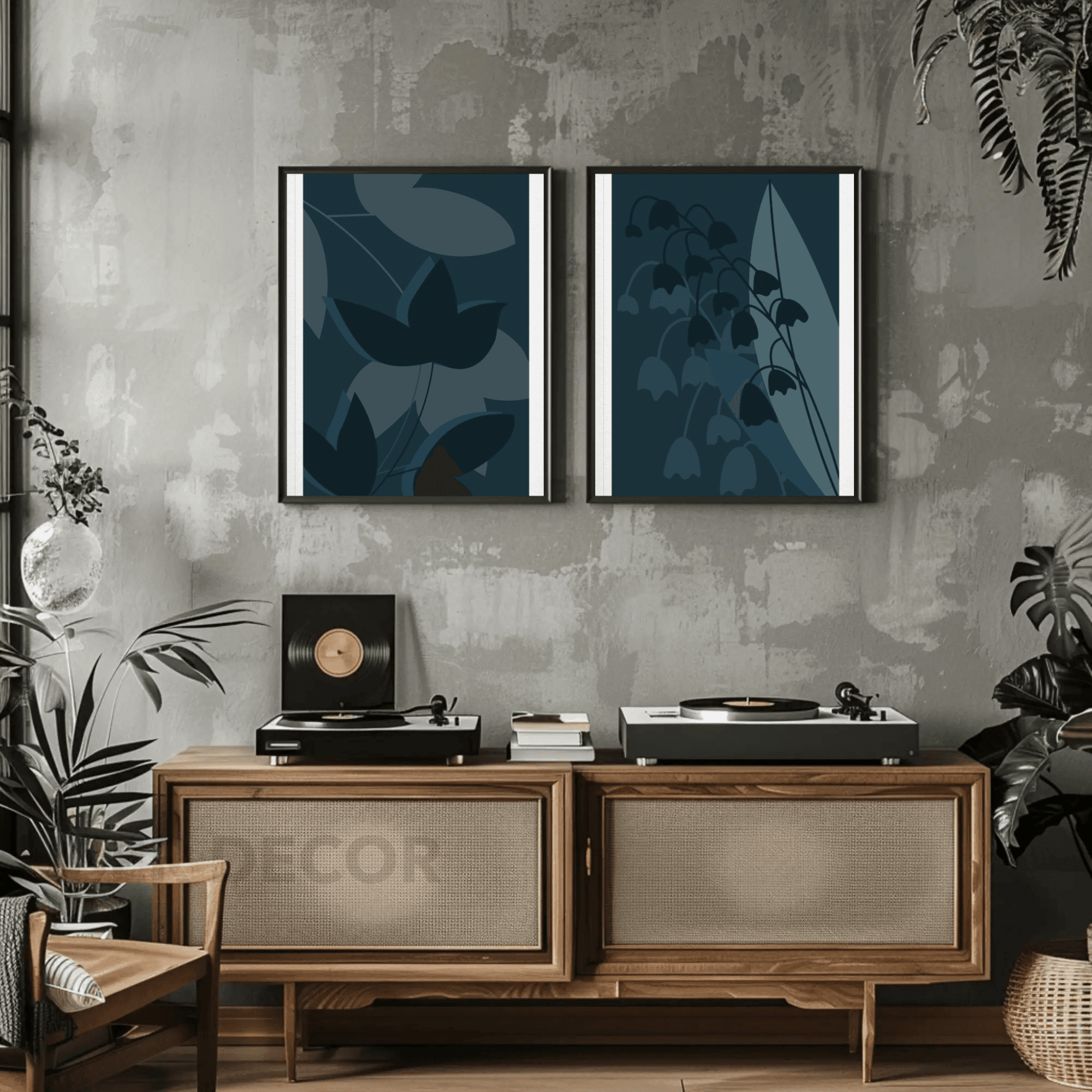 Nature's Lines Minimalistic Leaf Art- Set of 2 – Uber Decor